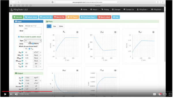 PVT fluid properties calculator